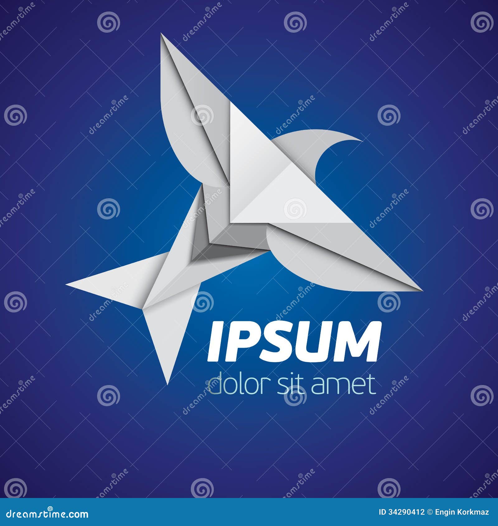 Abstract Paper Fold Bird Symbol Stock Vector - Illustration of ...