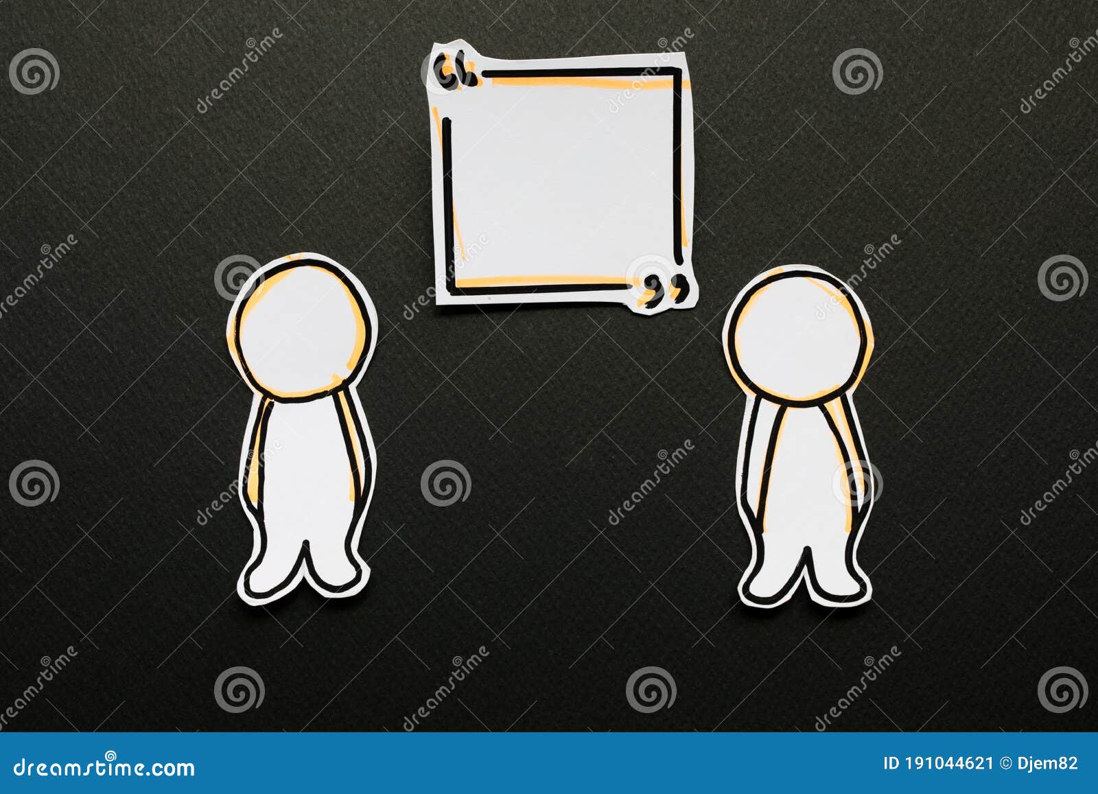 Abstract Paper Human Figures with Speech Bubbles Stock Image - Image of ...