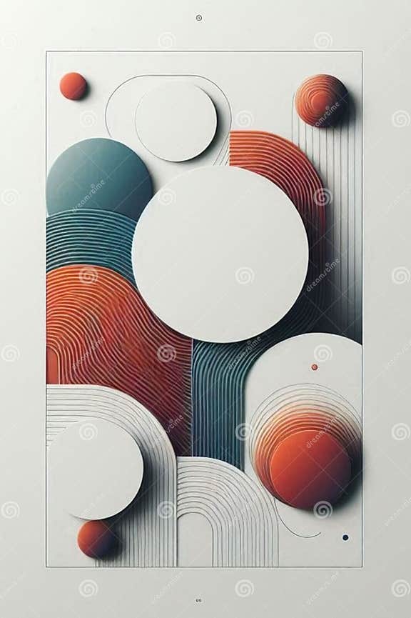 Abstract Paper Layer Artwork with Colorful Wavy Patterns and Floating ...