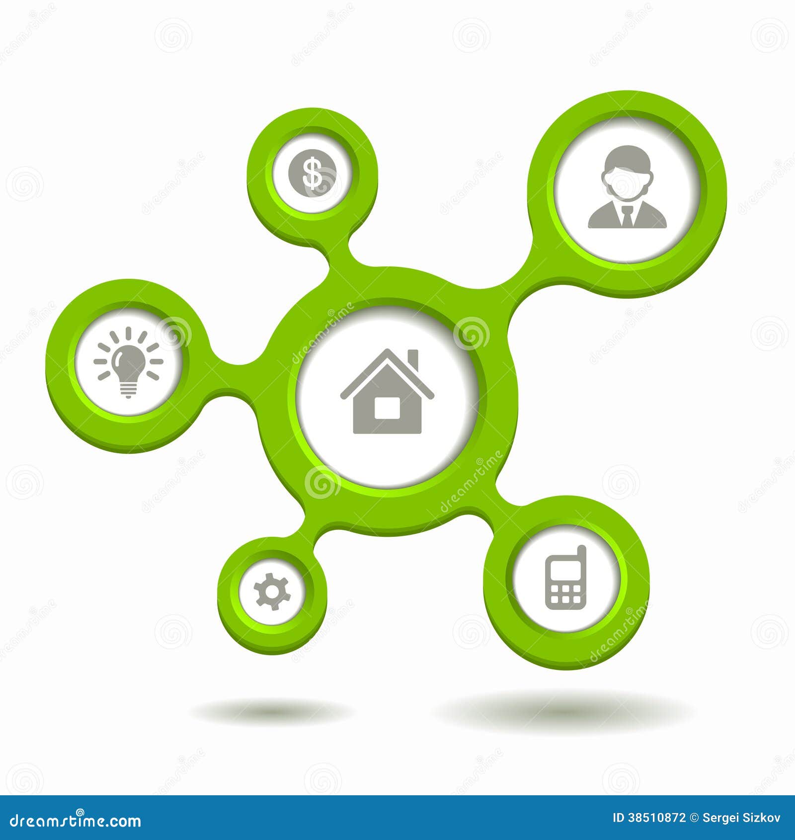 Abstract Paper Network Circles Infographic Stock Vector - Illustration ...