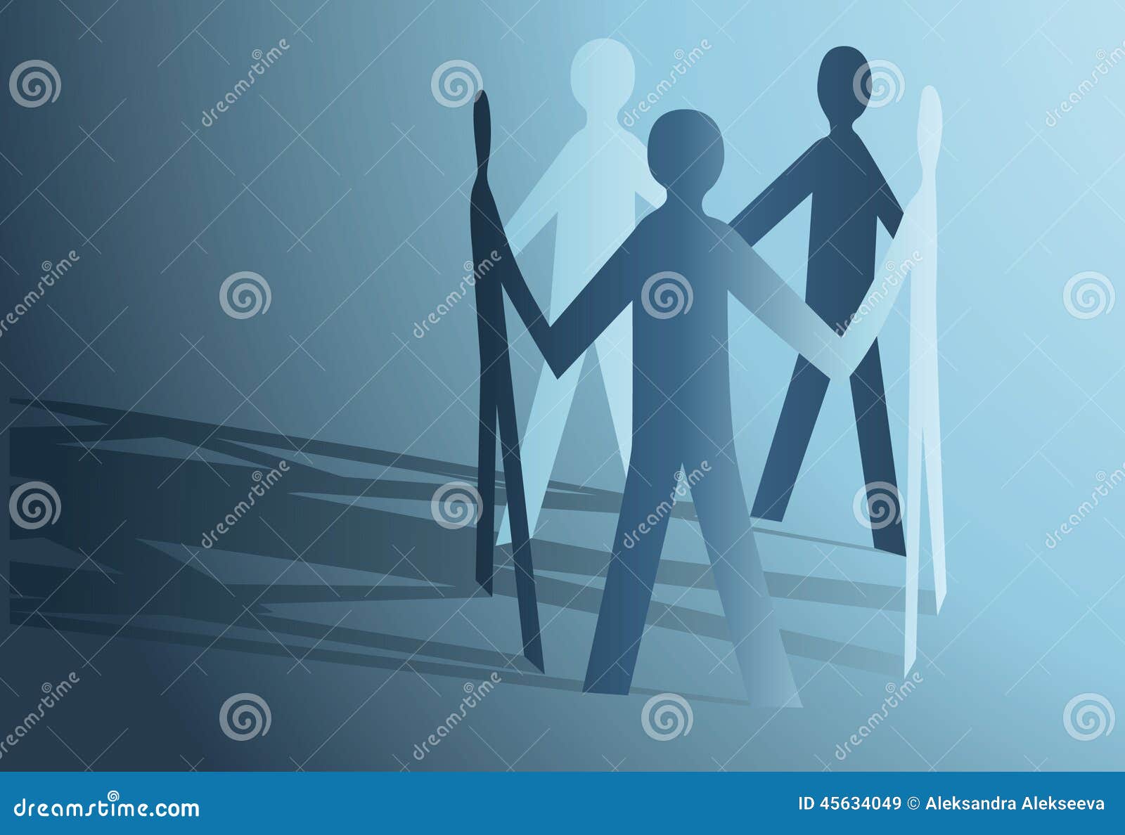 Abstract Paper People Holding for Hands Stock Vector - Illustration of ...