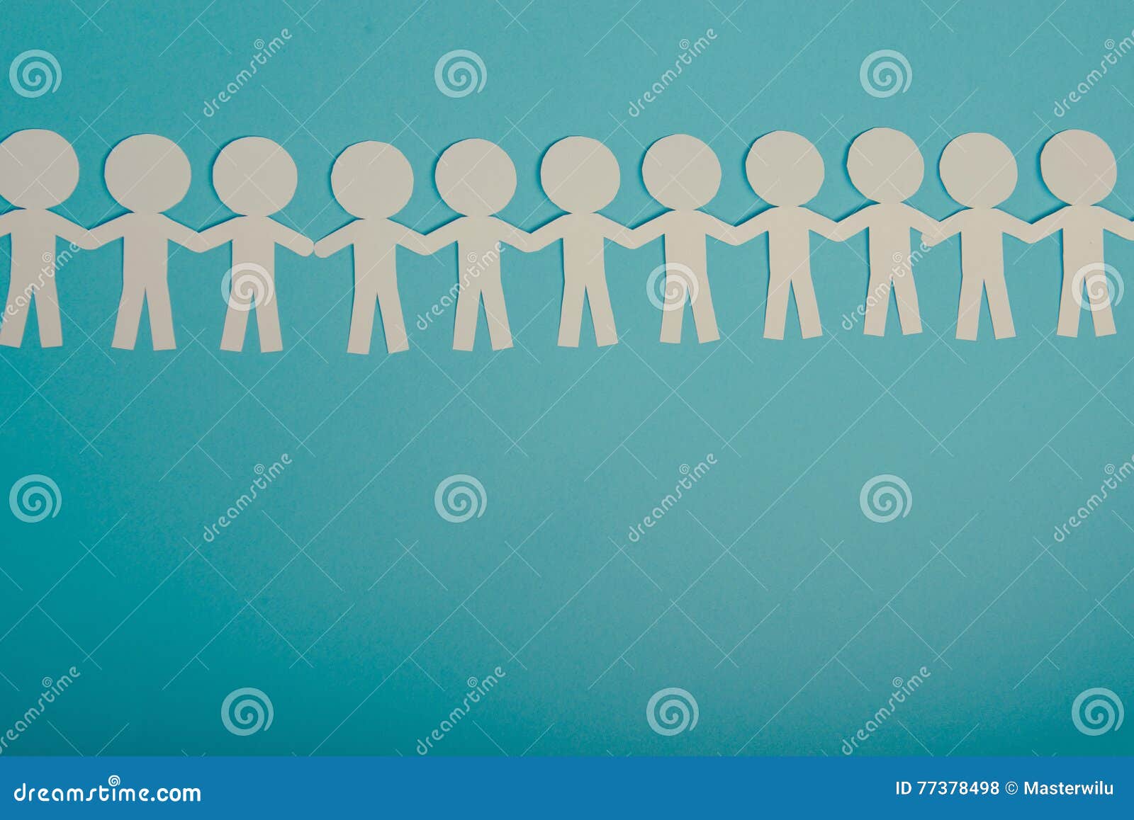 Abstract Paper People Holding for Hands Stock Photo - Image of concept ...