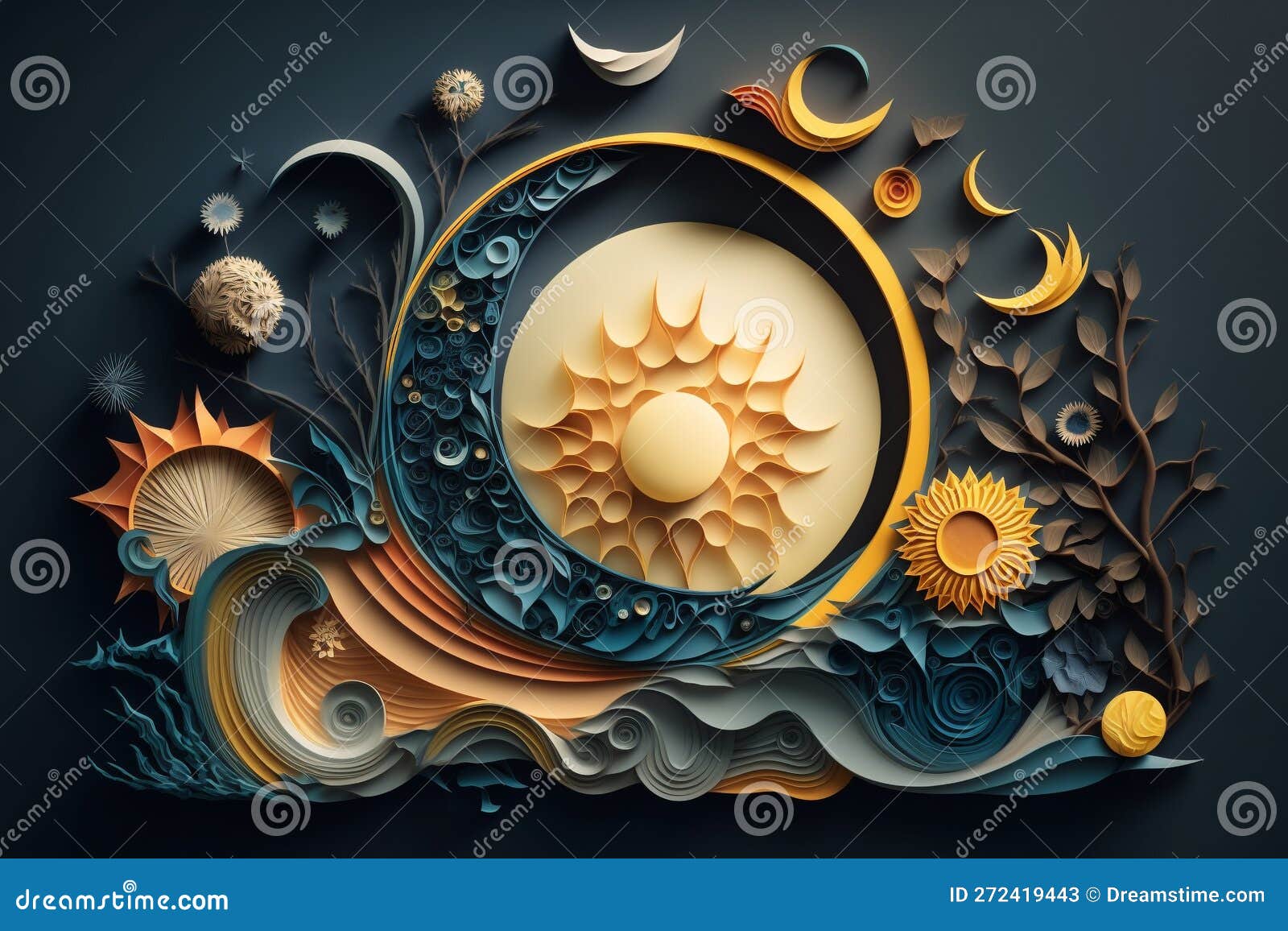 Abstract Paper Quilling Space, Spacetime and Constellations, Stars and ...