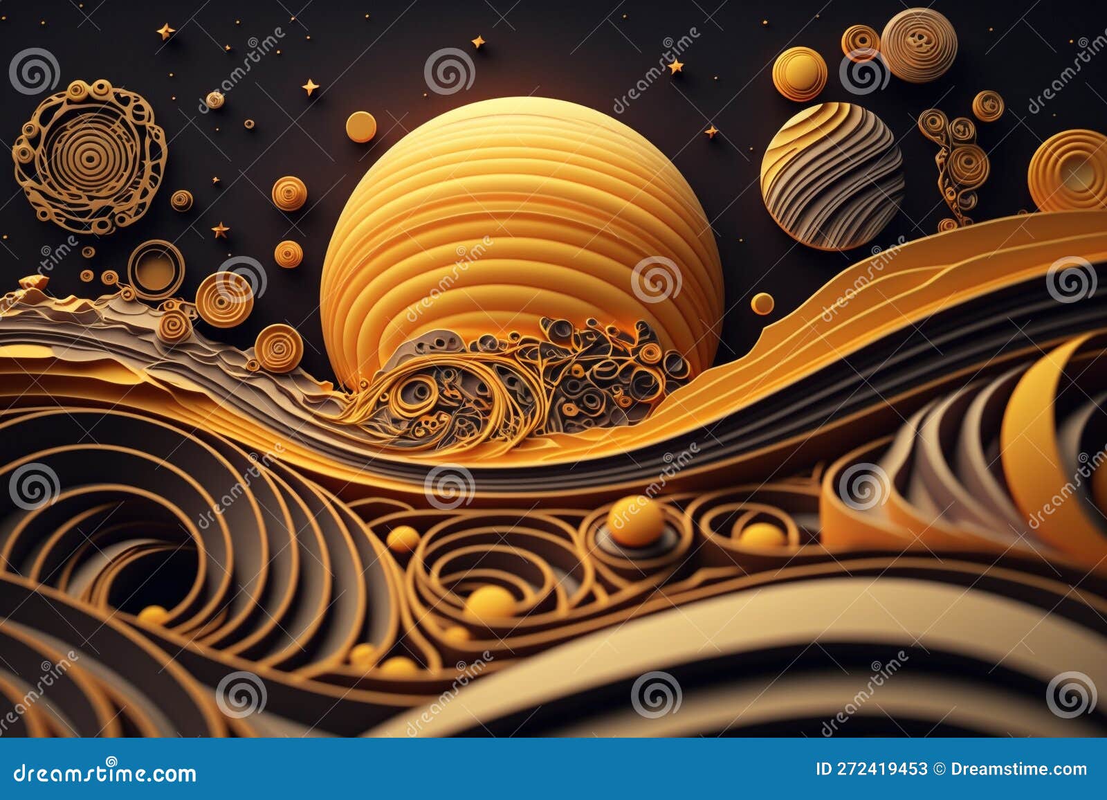 Abstract Paper Quilling Space, Spacetime and Constellations, Stars and ...