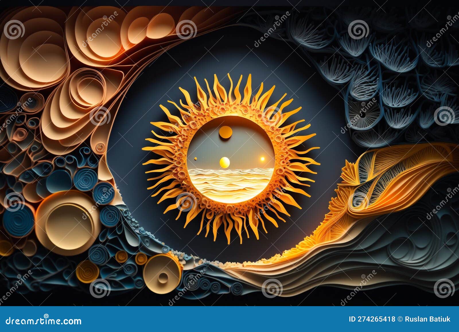 Abstract Paper Quilling Space, Spacetime and Constellations, Stars and ...