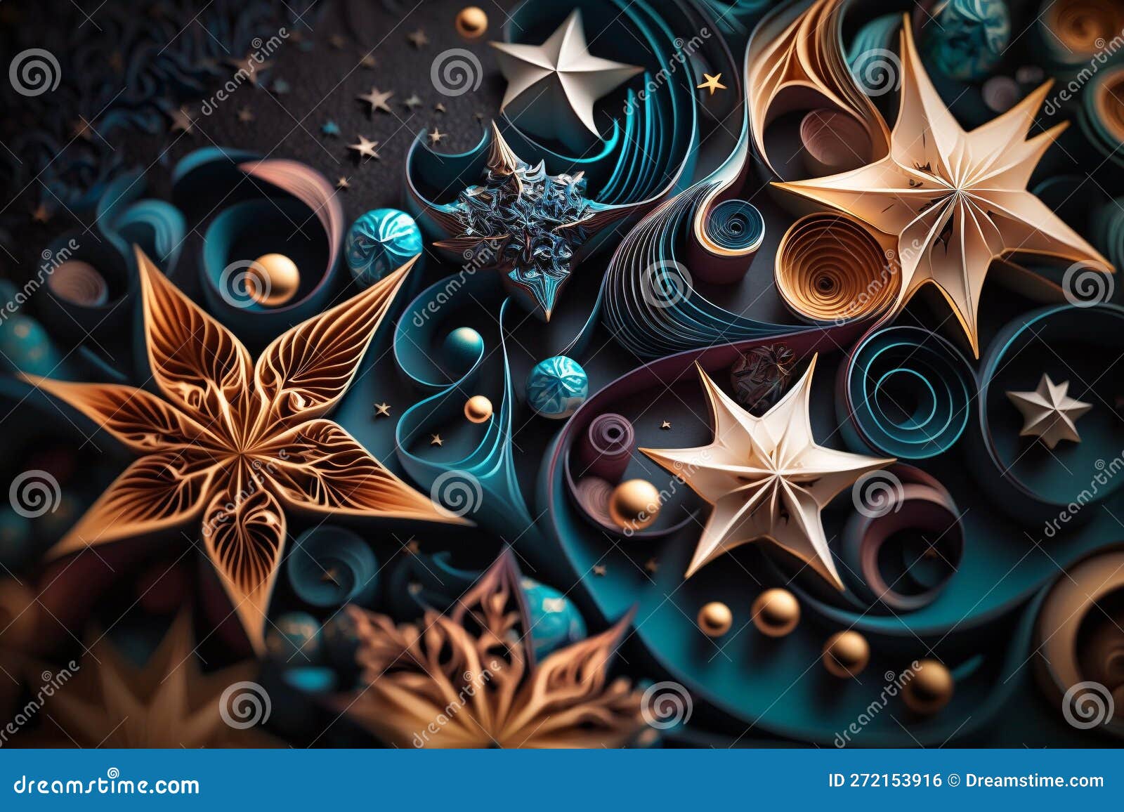 Abstract Paper Quilling Space, Spacetime and Constellations, Stars and ...