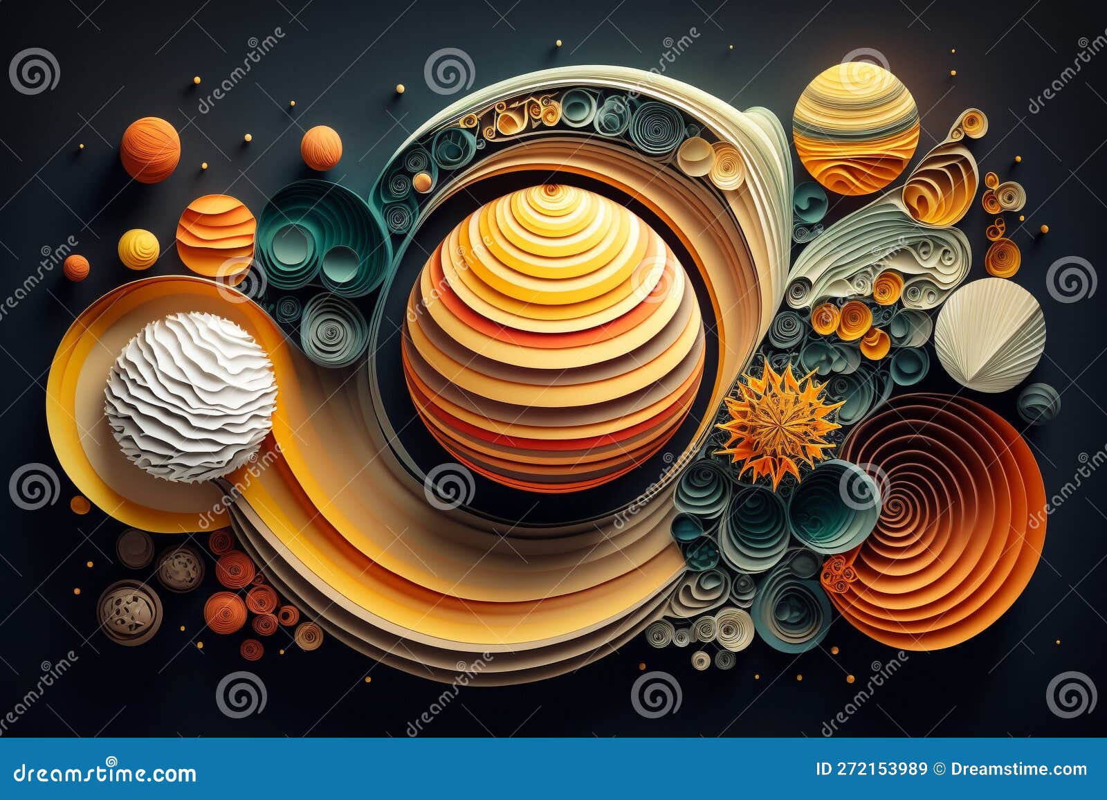 Abstract Paper Quilling Space, Spacetime and Constellations, Stars and ...