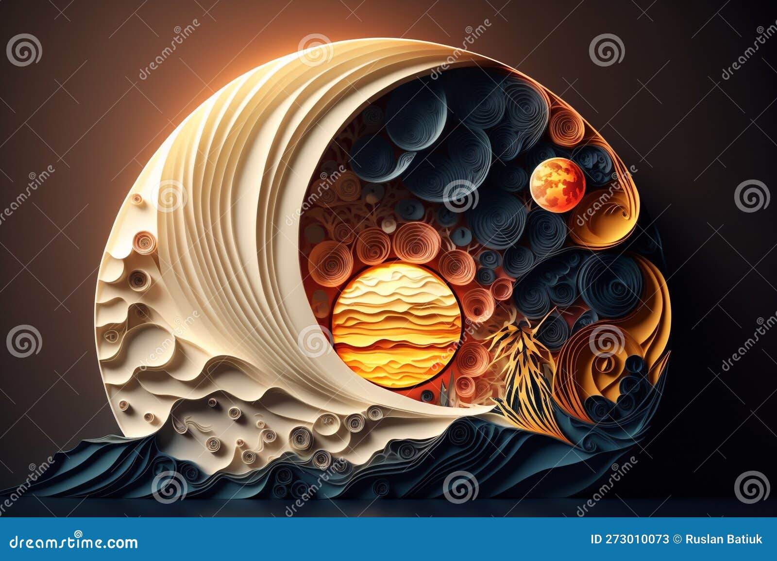 Abstract Paper Quilling Space, Spacetime and Constellations, Stars and ...