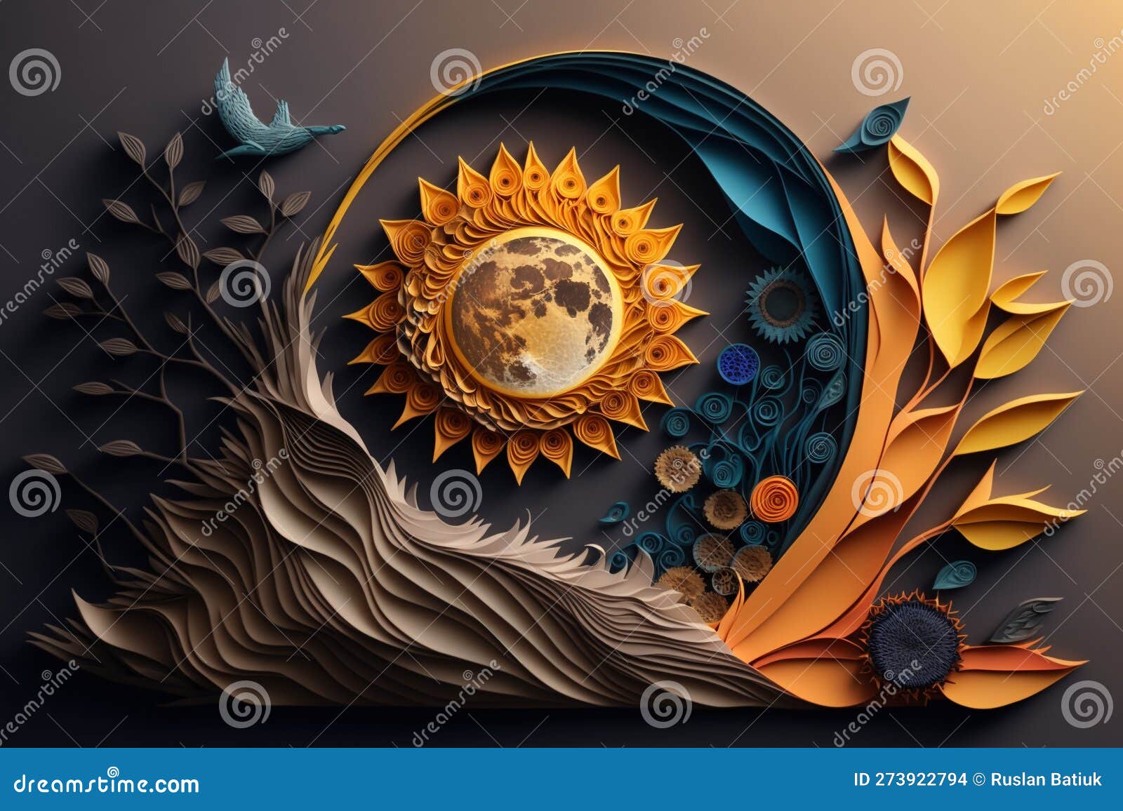 Abstract Paper Quilling Space, Spacetime and Constellations, Stars and ...