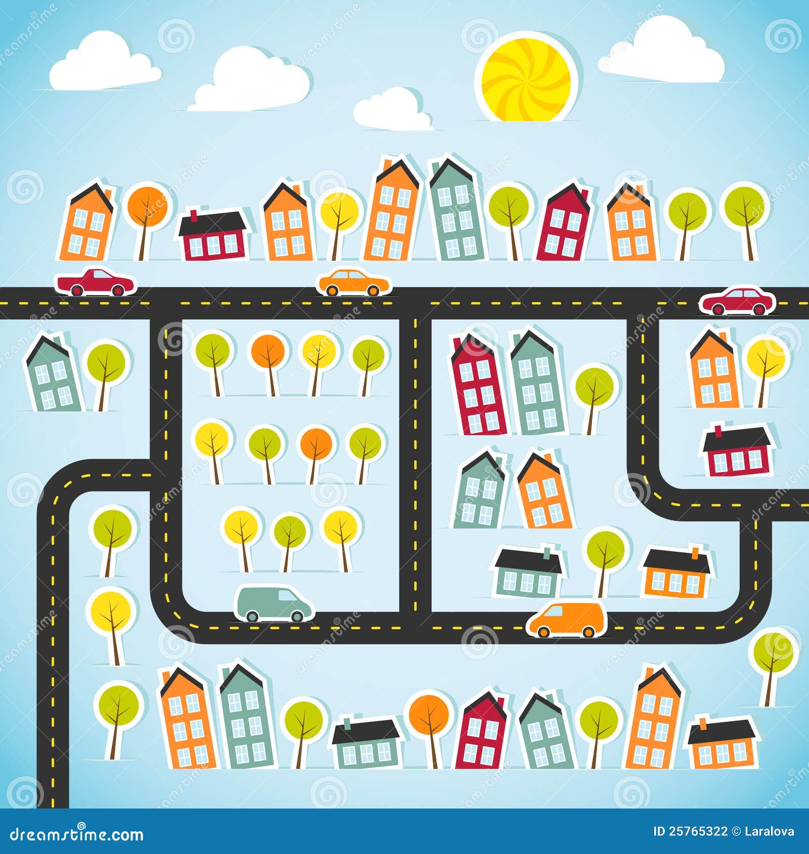 Abstract paper town stock vector. Illustration of auto - 25765322