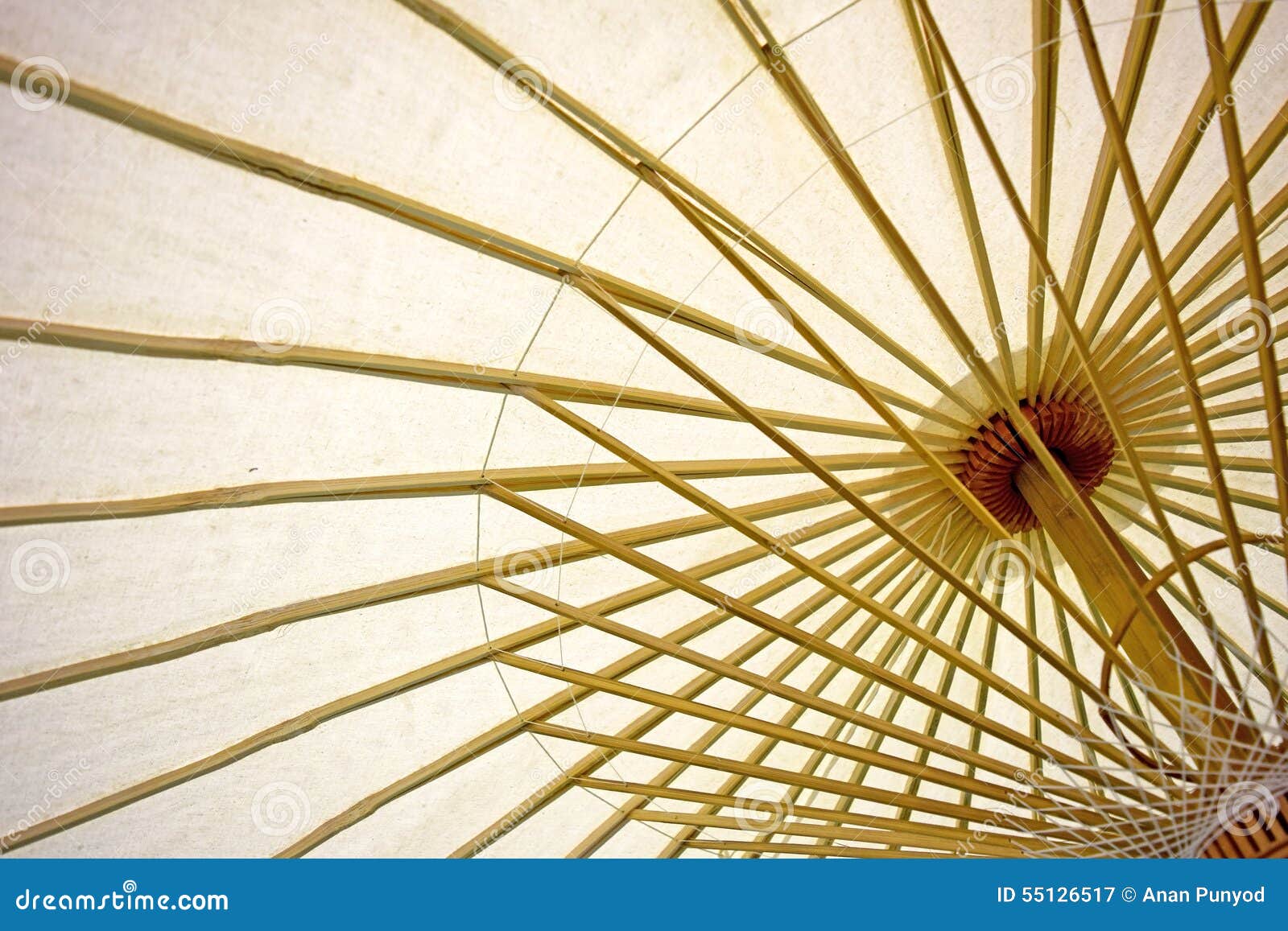 Abstract Paper Umbrella and Umbrella Bamboo Frame Stock Image - Image ...