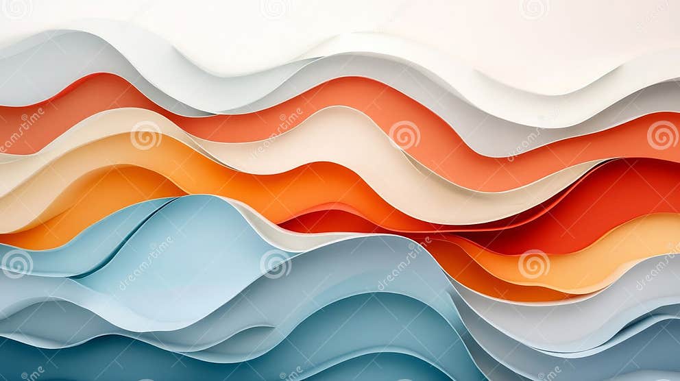 Abstract Paper Wave Layers Background Stock Illustration - Illustration ...