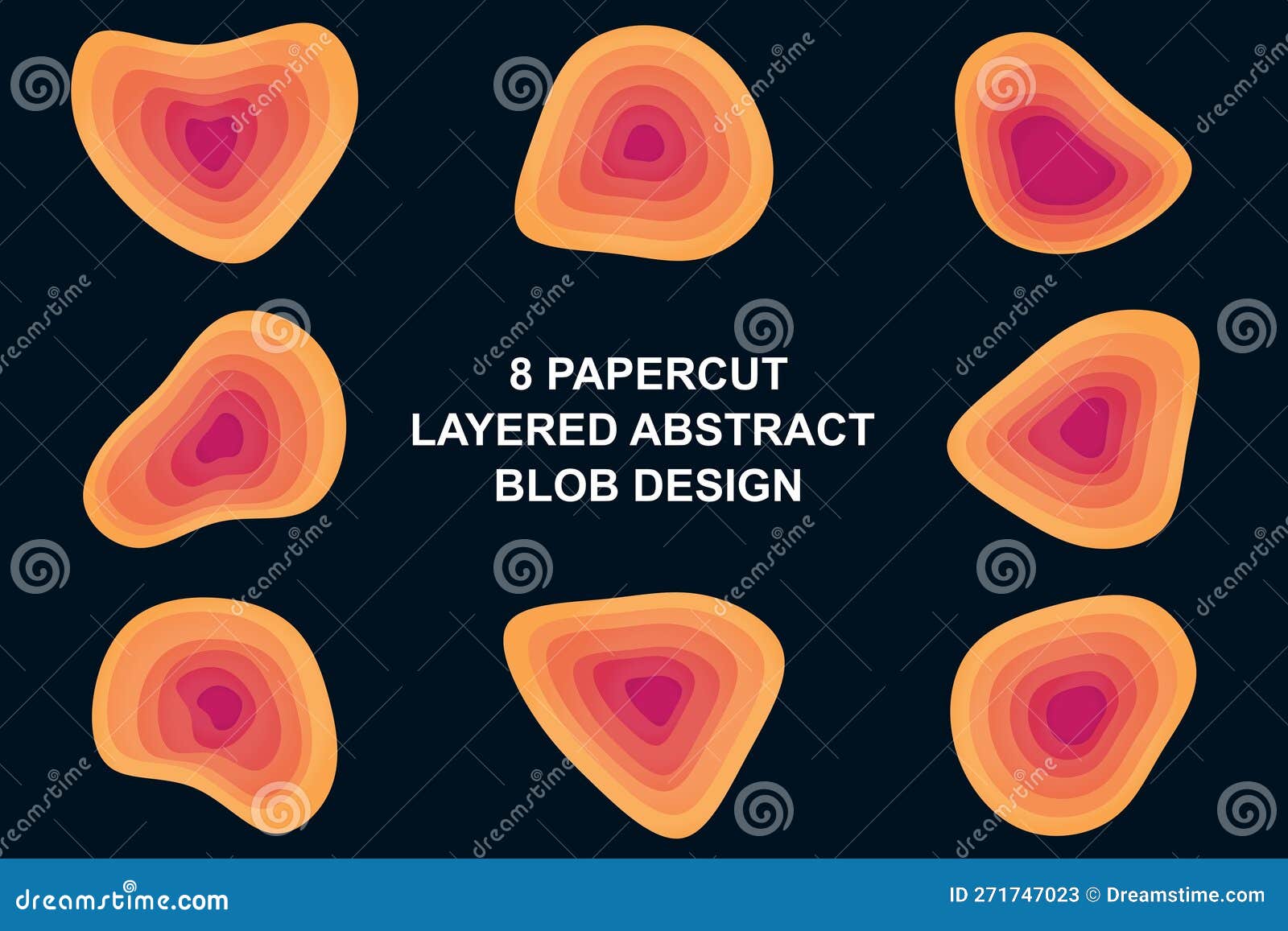 8 Abstract Papercut Layered Blob Design Stock Vector - Illustration of ...