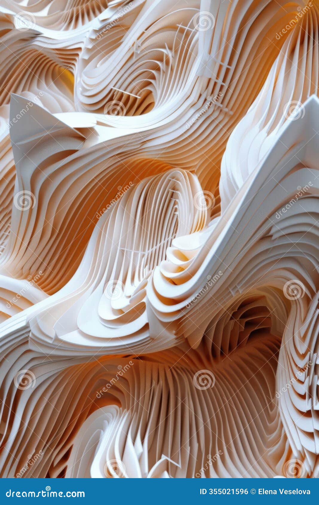 Abstract Parametric Architecture Forming Wavy Shapes Background Stock ...