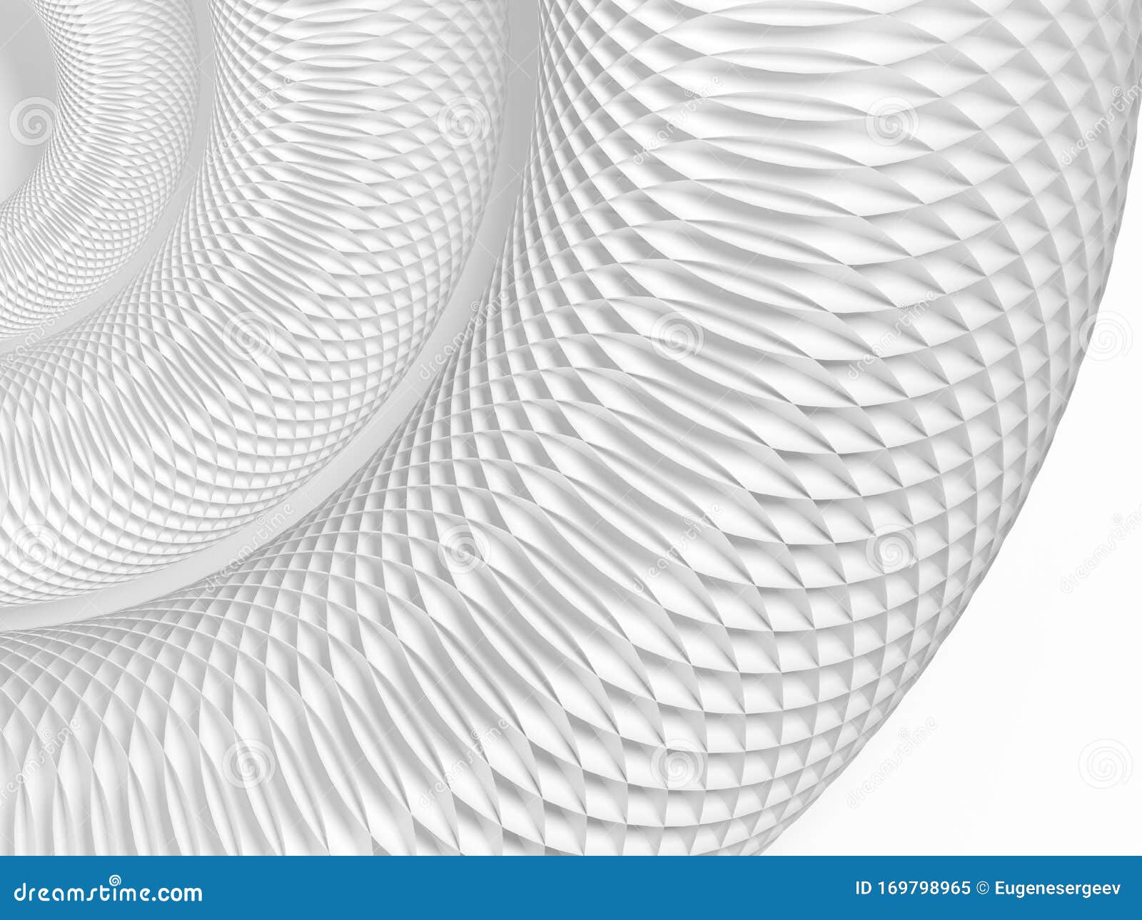 Abstract Parametric Background with Round Spiral Structure of White ...