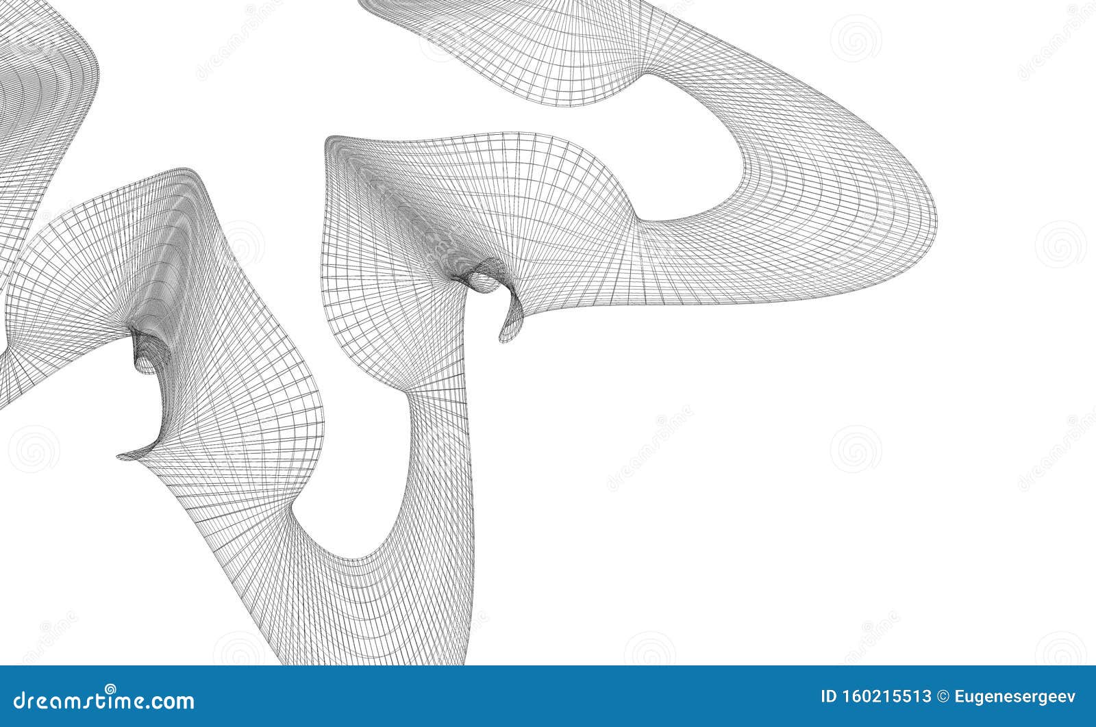 Abstract Parametric Black Wire-frame Mesh Stock Illustration ...