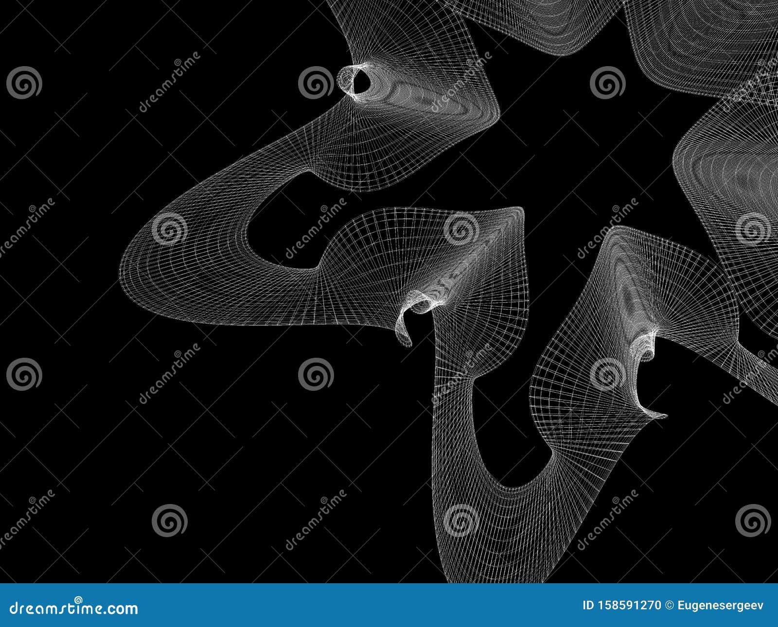 Abstract Parametric Wire-frame Mesh Structure Stock Illustration ...
