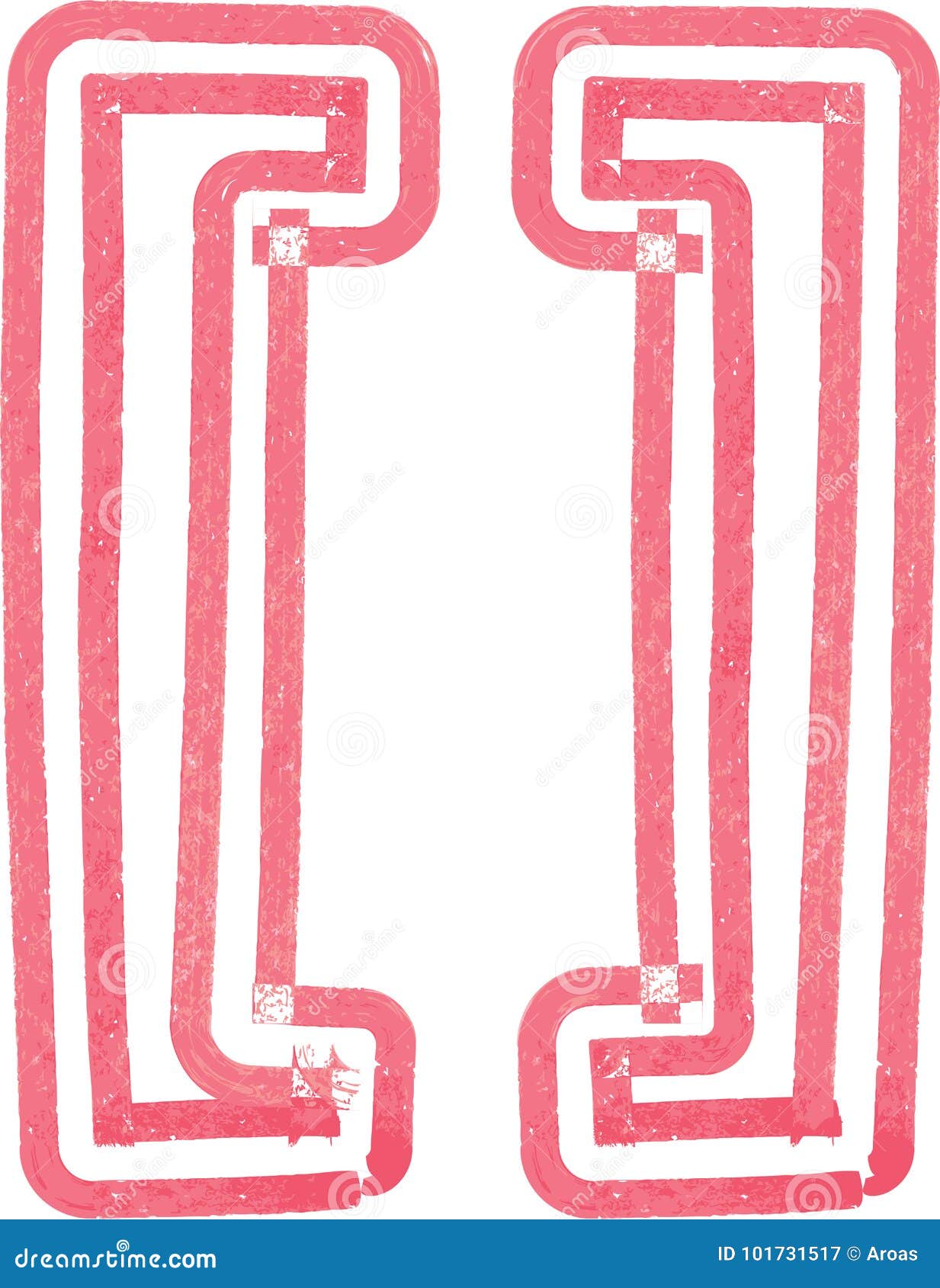 Abstract Parenthesis Symbol Made with Red Marker Stock Vector ...