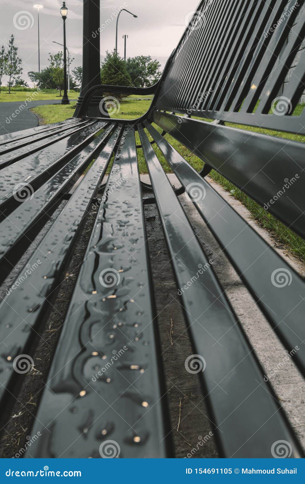Abstract Park Benches Close Up Stock Image - Image of hour, lines ...