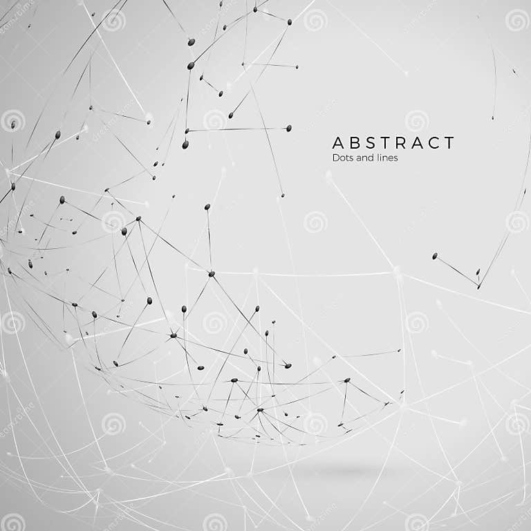 Abstract Particle Background. Futuristic Plexus Array Big Data. Atomic and Molecular Pattern ...