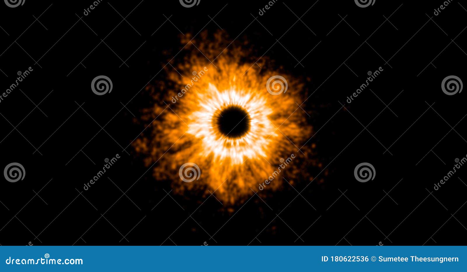 Abstract Particle Circular Flame Shockwave Effect and Bright Glowing ...