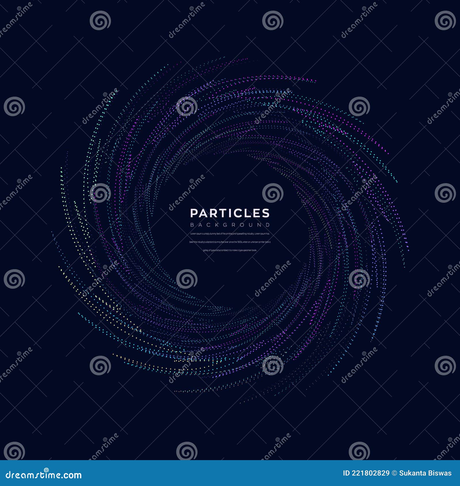 Abstract Particle 3d Background, Wave Graphic Element, Technology and ...