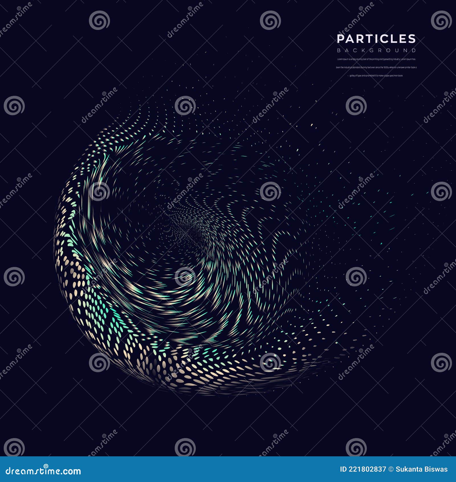 Abstract Particle 3d Background, Wave Graphic Element, Technology and ...