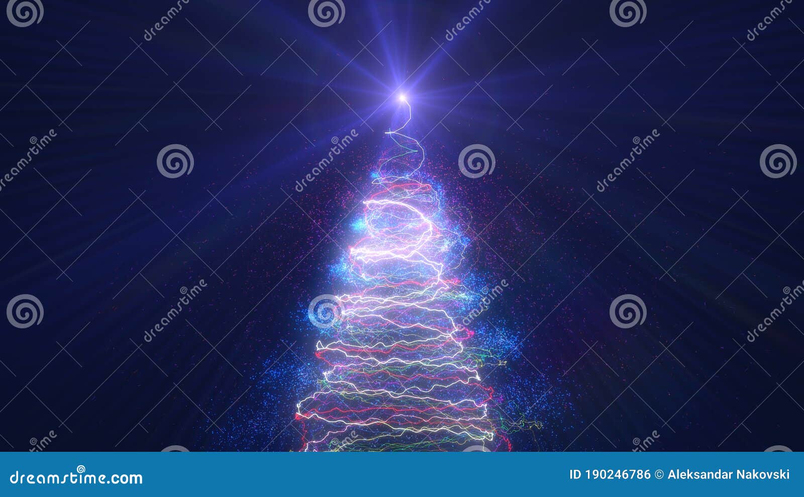 Abstract Particle Magic Christmas Tree Stock Illustration ...