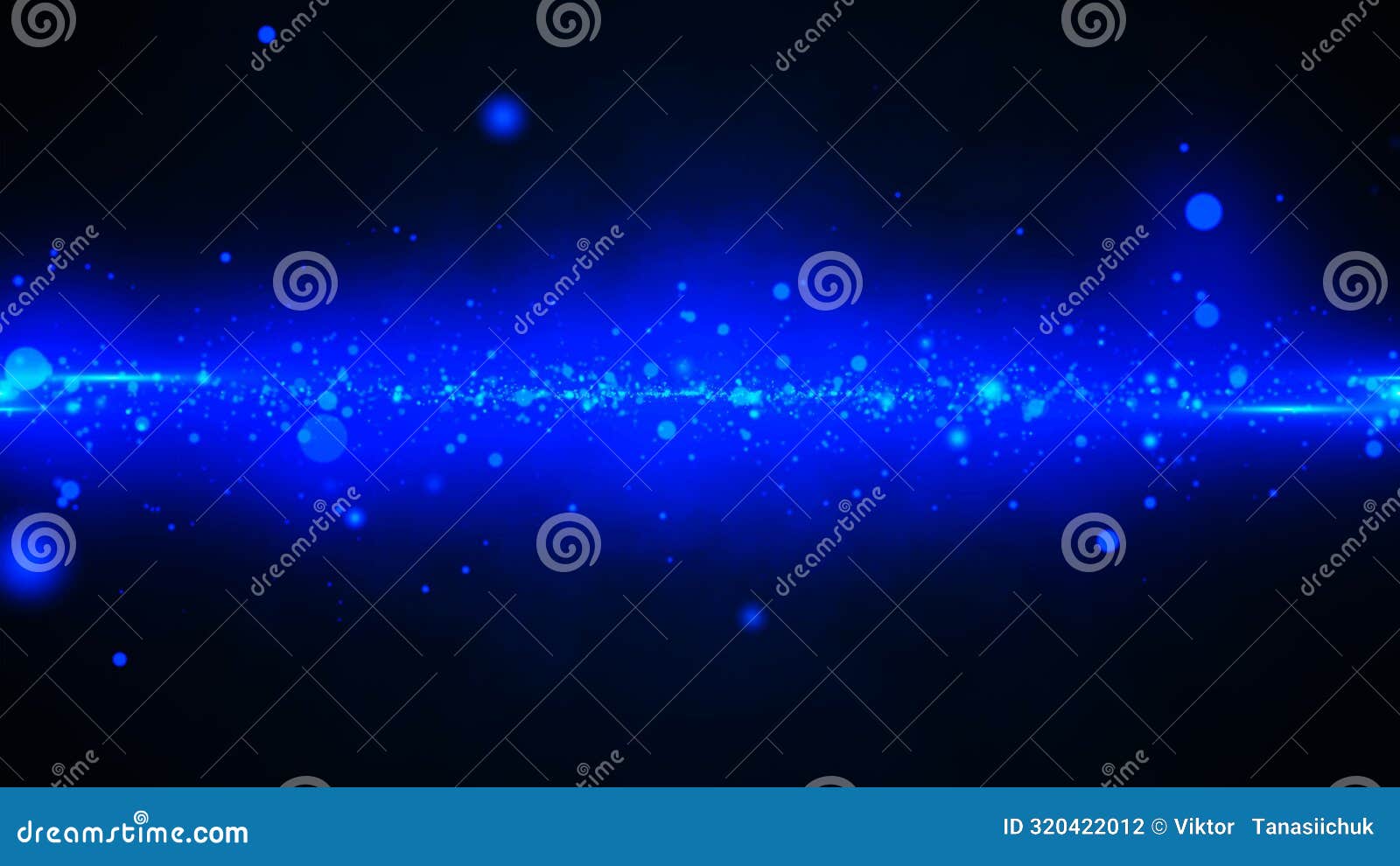 Abstract Particle Movement on a Neon Blue Background. Animation of Fast ...