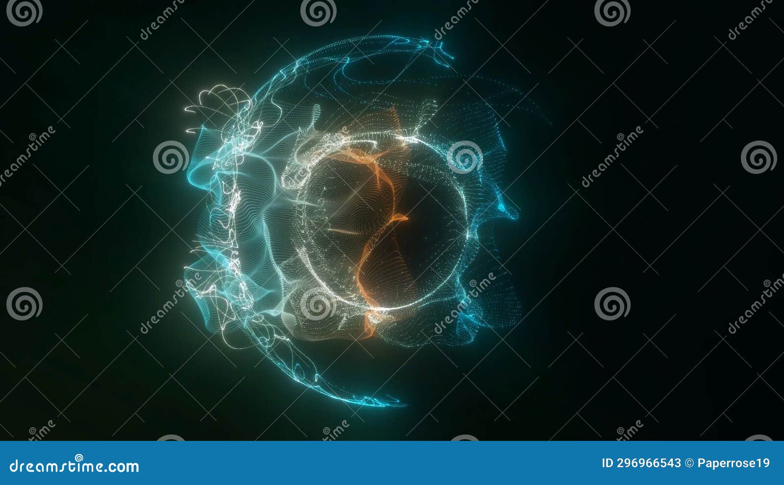 Abstract Particle Sphere, Science Background. Virtual Flow Big Binary ...