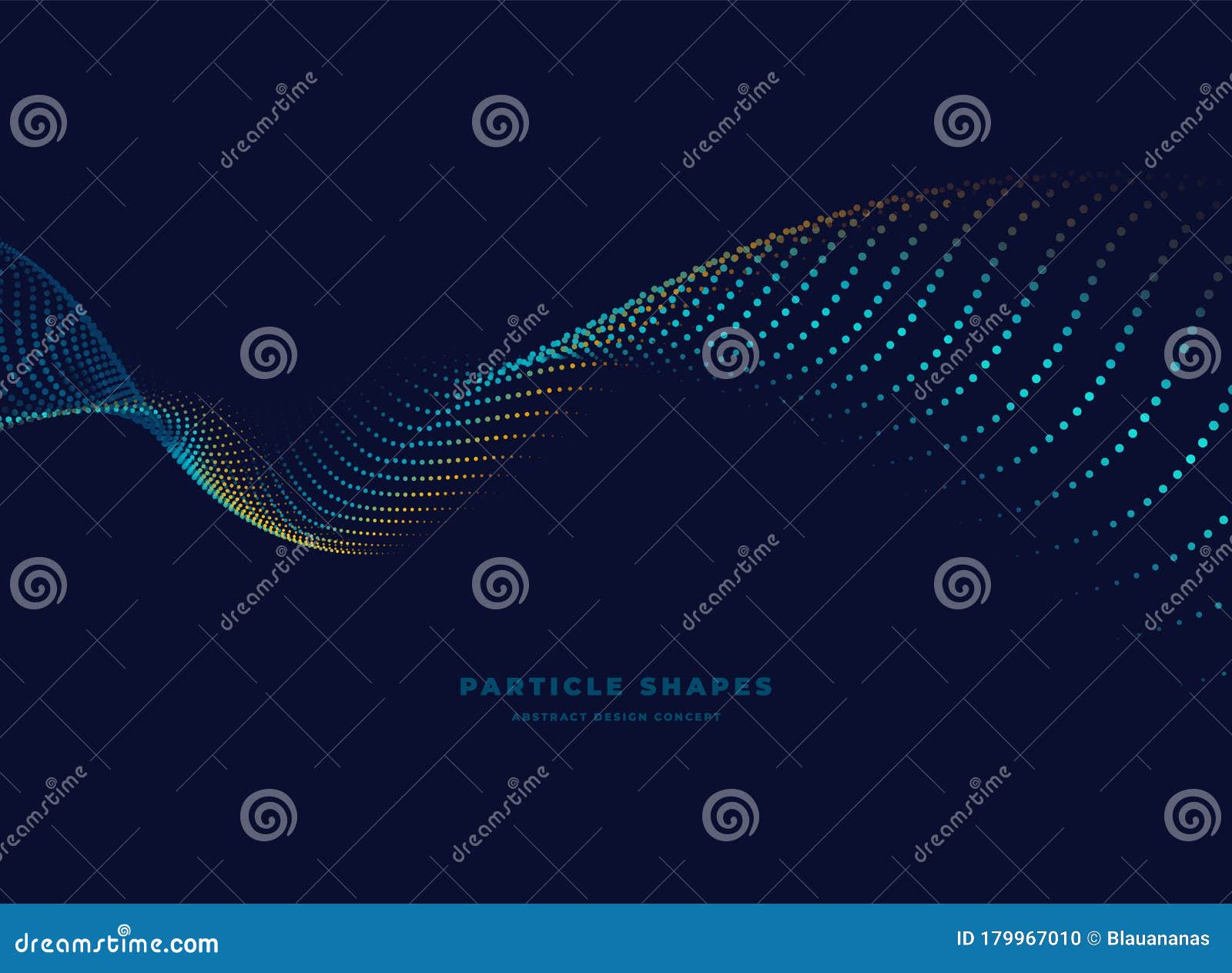 Abstract Particle Tech Wave on Dark Background Stock Vector ...
