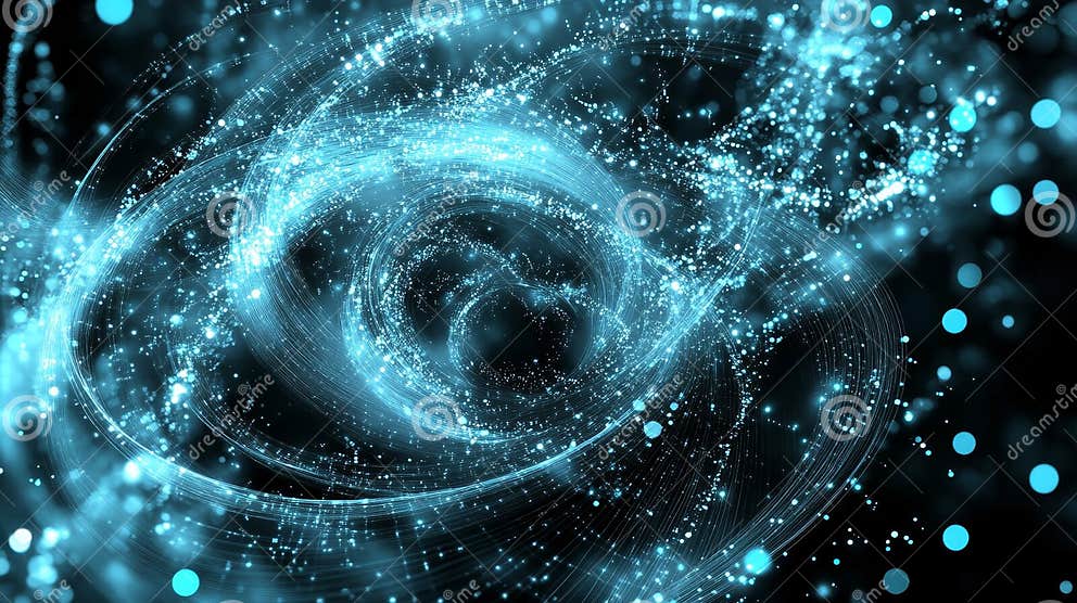An Abstract Particle Vortex. an Abstract Dynamic Wave Moving in Space ...