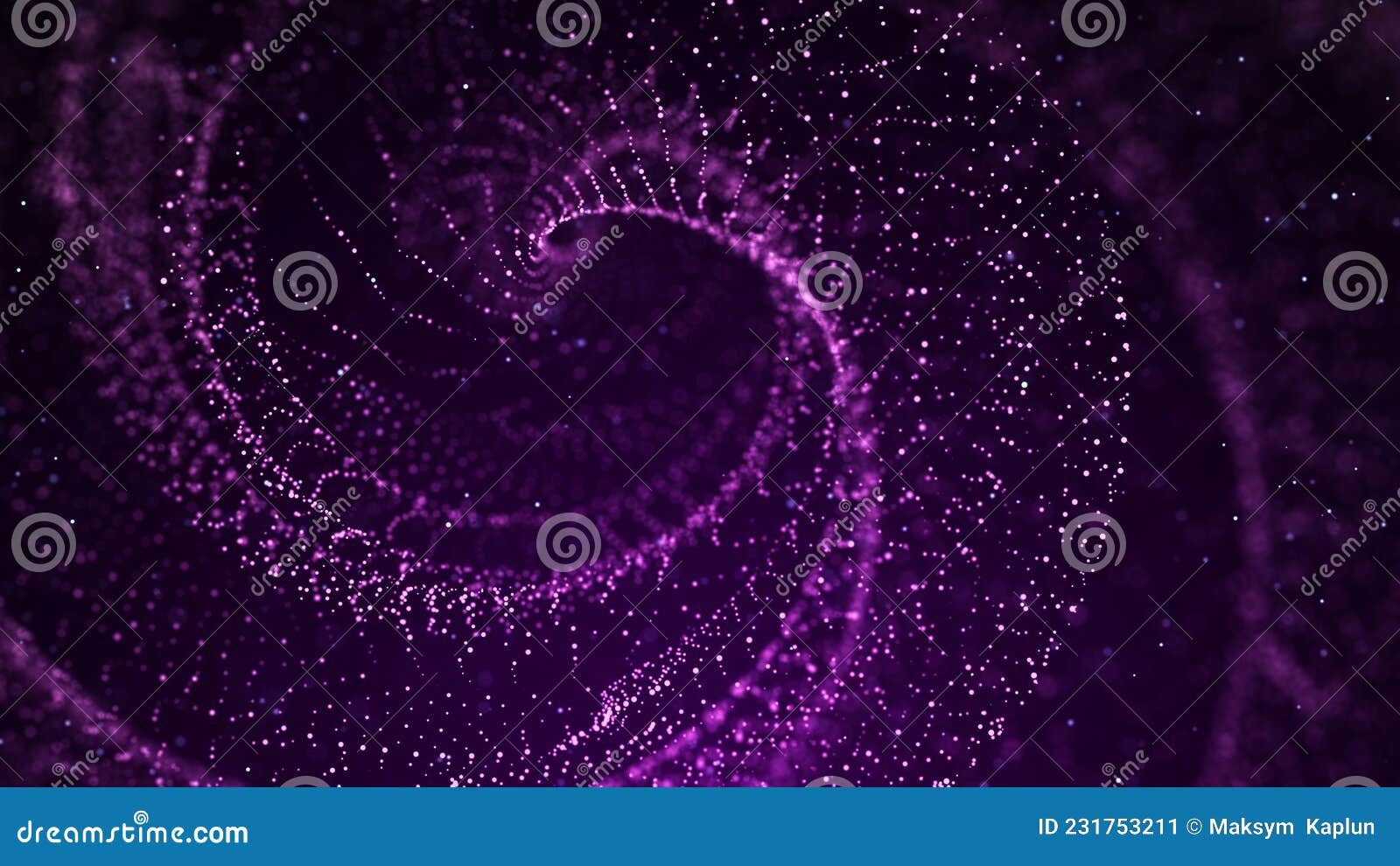 Abstract Particle Vortex. Futuristic Dynamic Wave Moving in Space ...