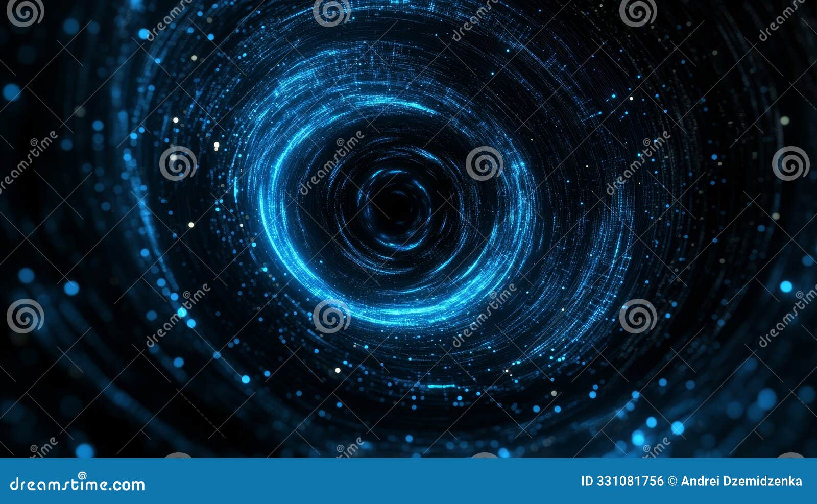 An Abstract Particle Vortex Moving in Space. Illustration with an ...