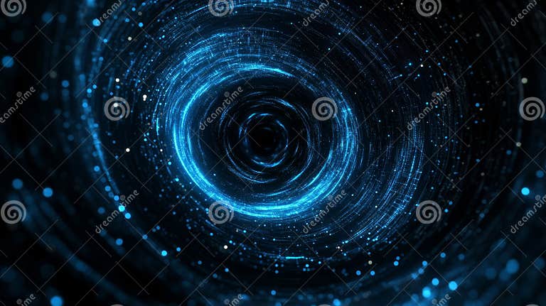 An Abstract Particle Vortex Moving in Space. Illustration with an ...