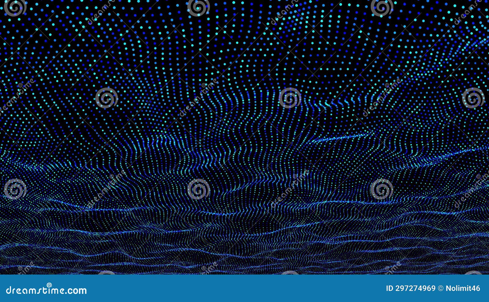 Abstract particle waves stock illustration. Illustration of mesh ...