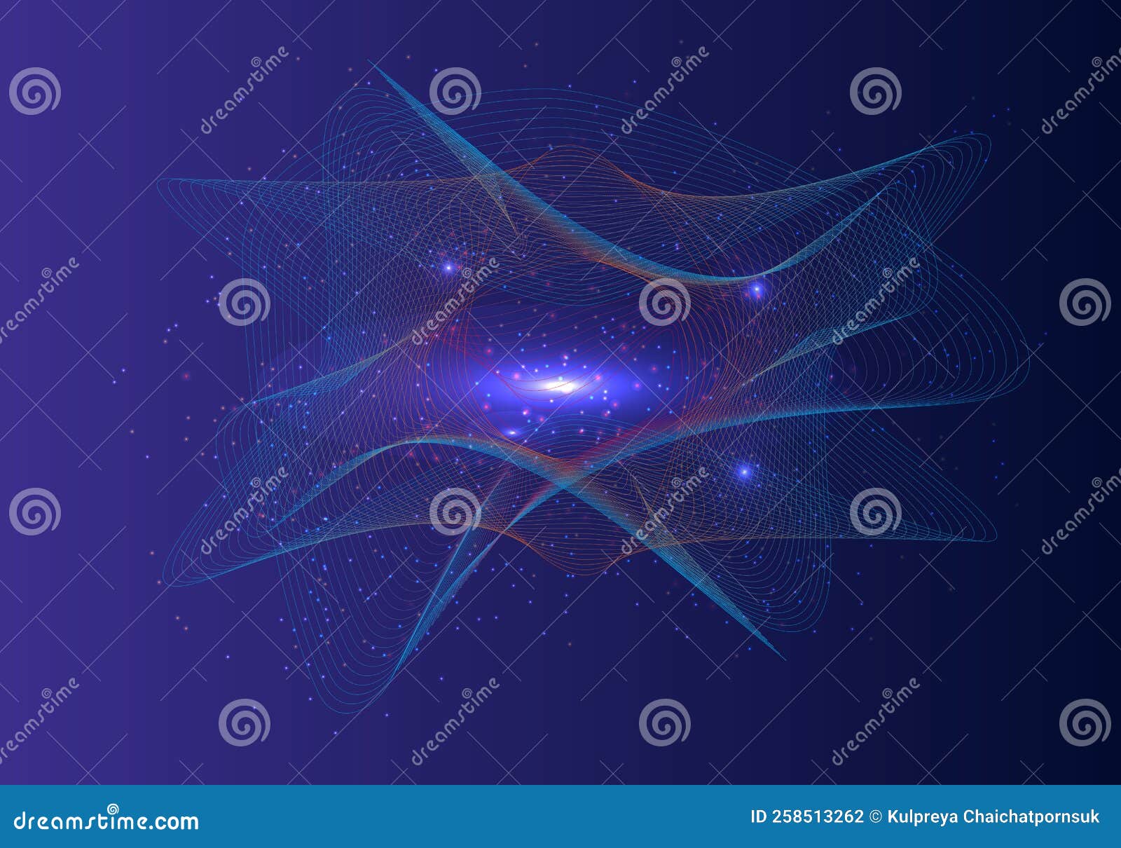 Abstract Particles Overlay Multiple Layers of Lines from Dark To Light ...