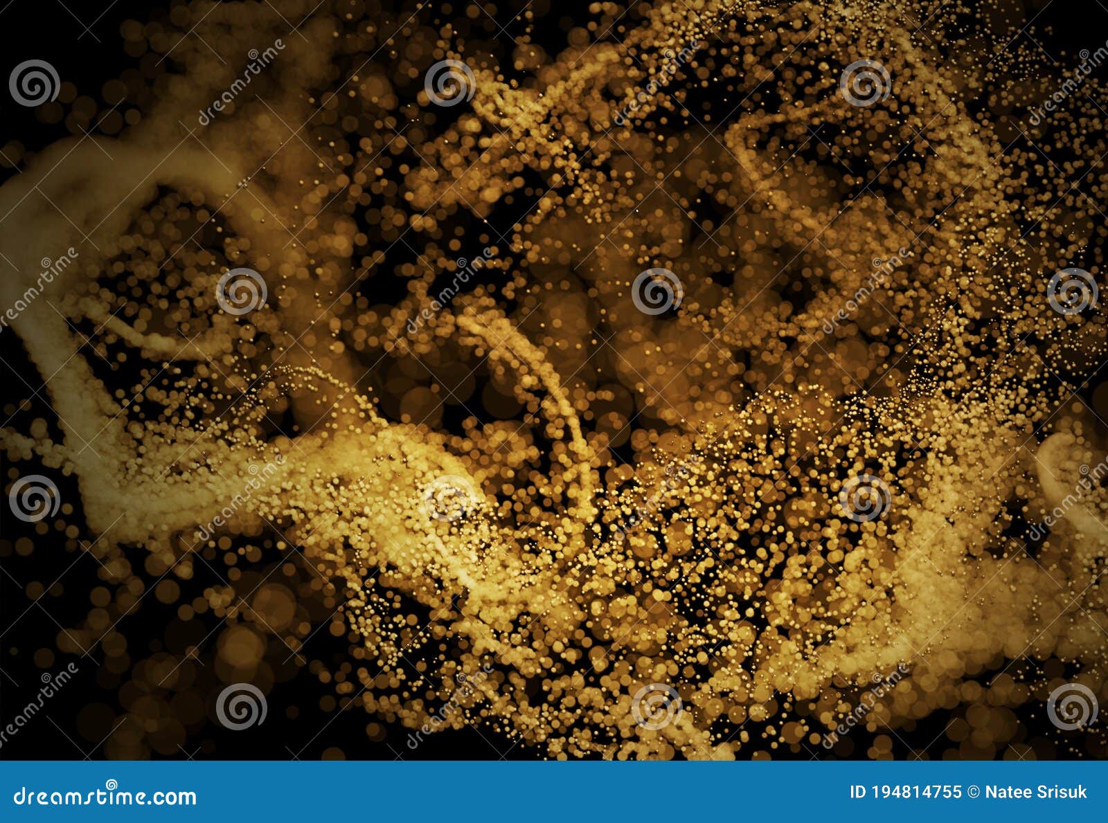 Abstract Particles on Black Background 3d Render Stock Illustration ...