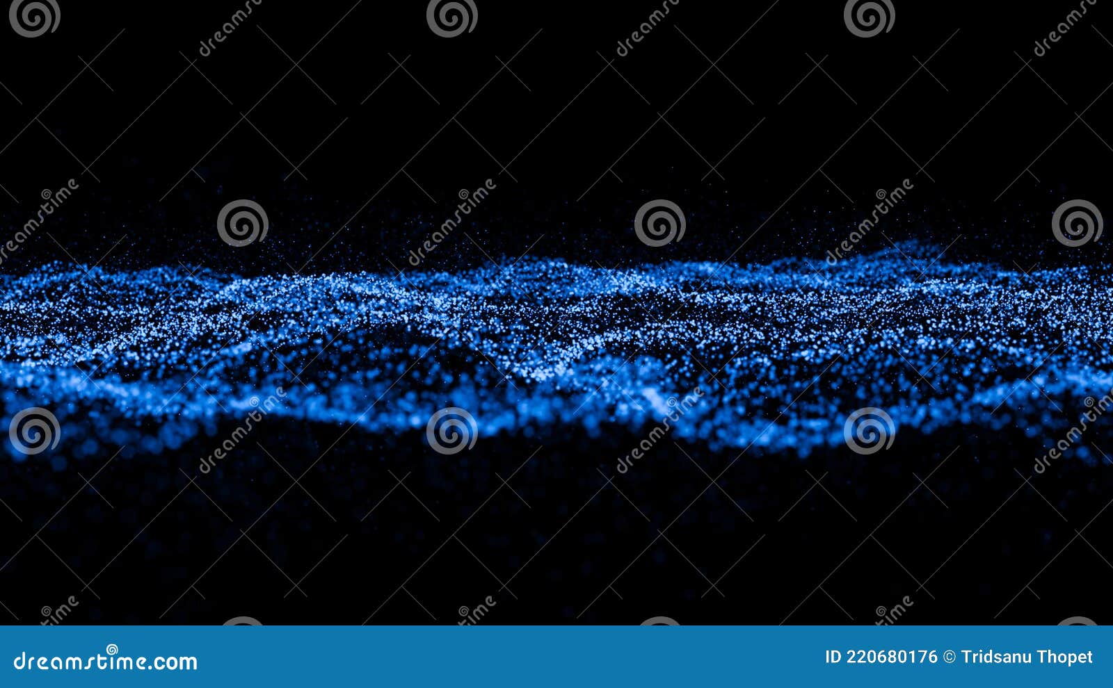 Abstract Particles Floating Form on Black Background Stock Photo ...