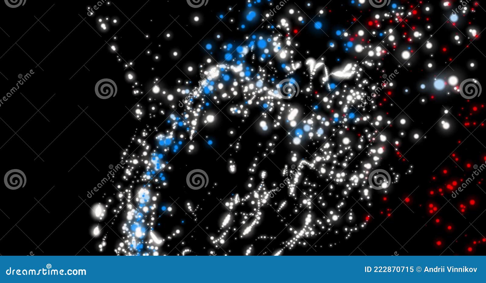 Abstract Particles Flying. Bokeh Effect. Multicolored Particles Fly on ...