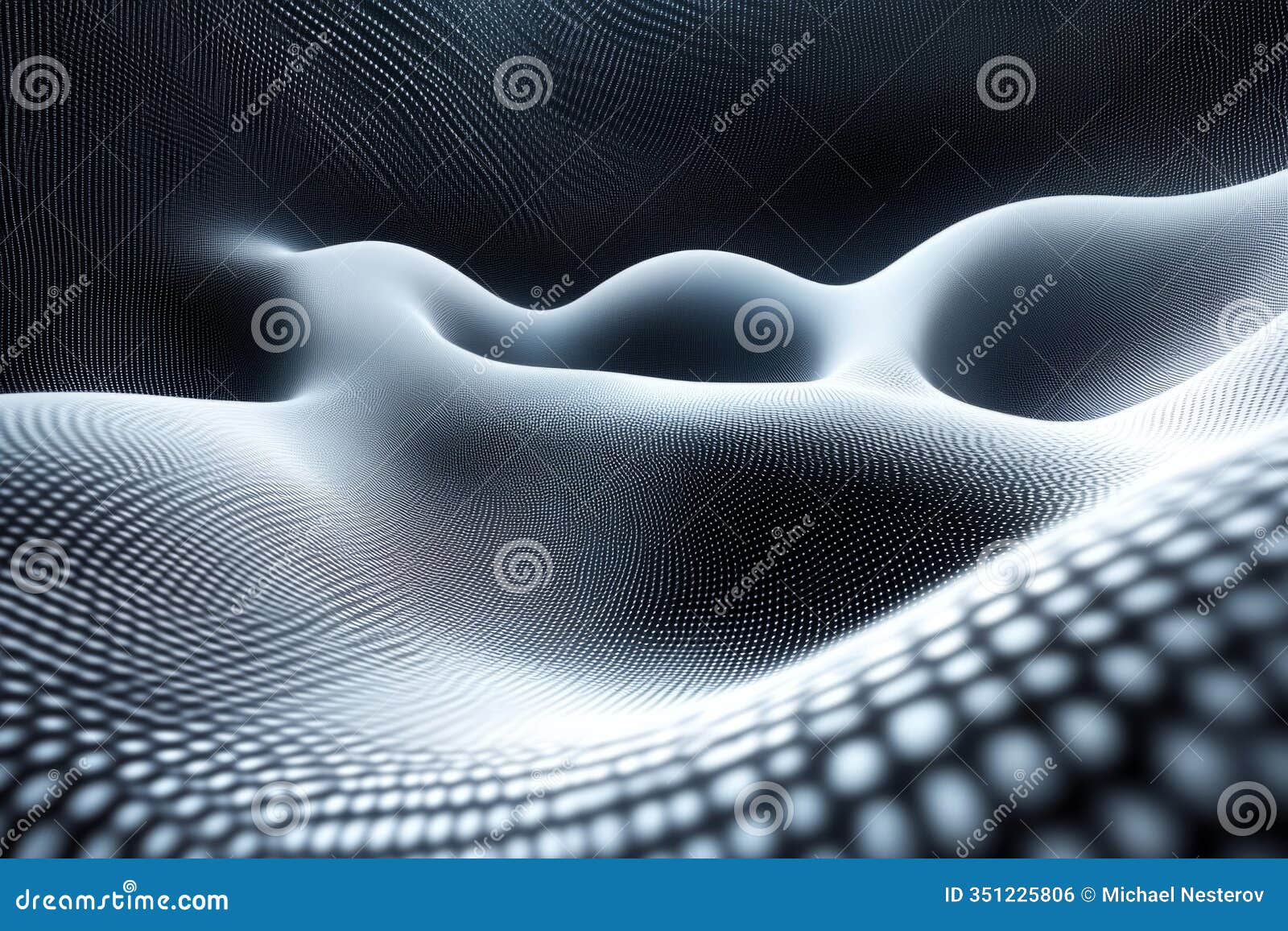 Abstract Particles Forming a Waving Surface, Gently Flowing in a ...