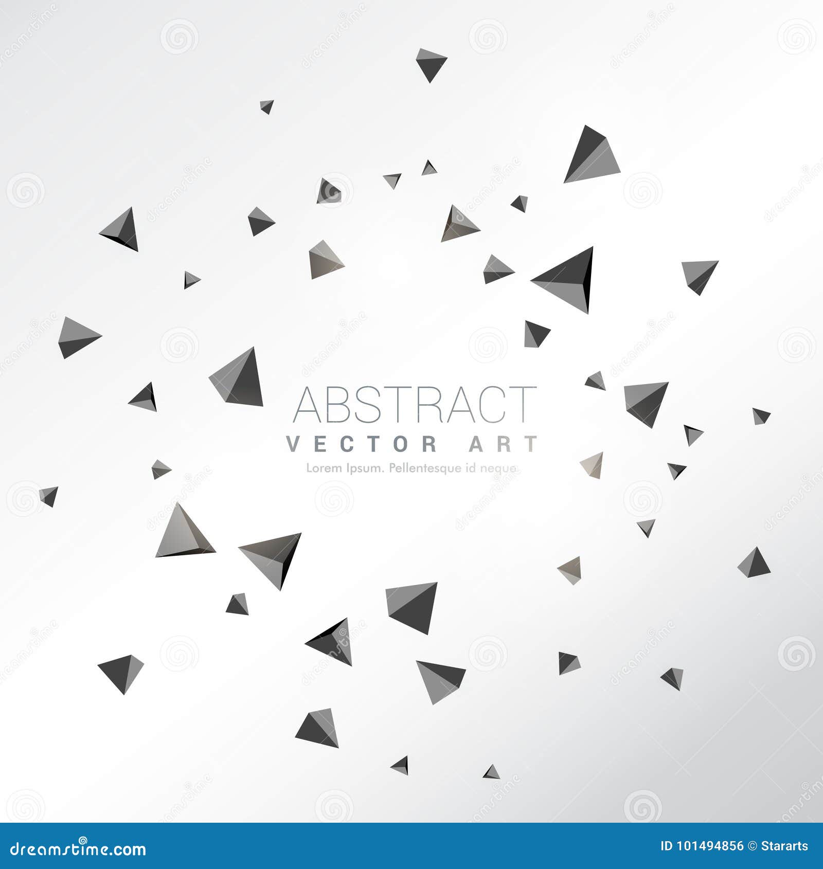 Abstract Particles Shatter of 3d Triangles Shapes Stock Vector ...