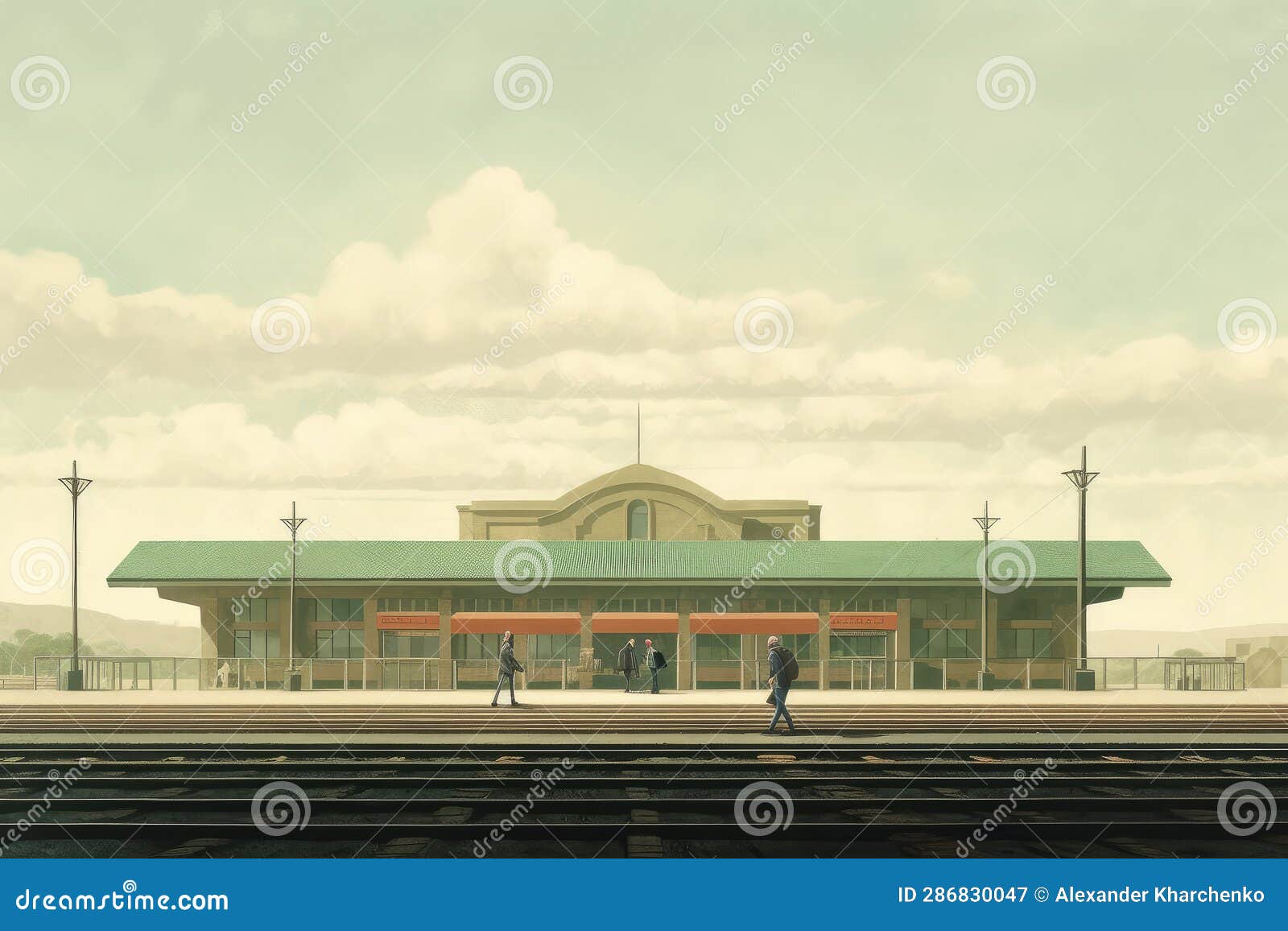 Abstract Passengers Train Station Extreme Closeup. Generative AI Stock ...