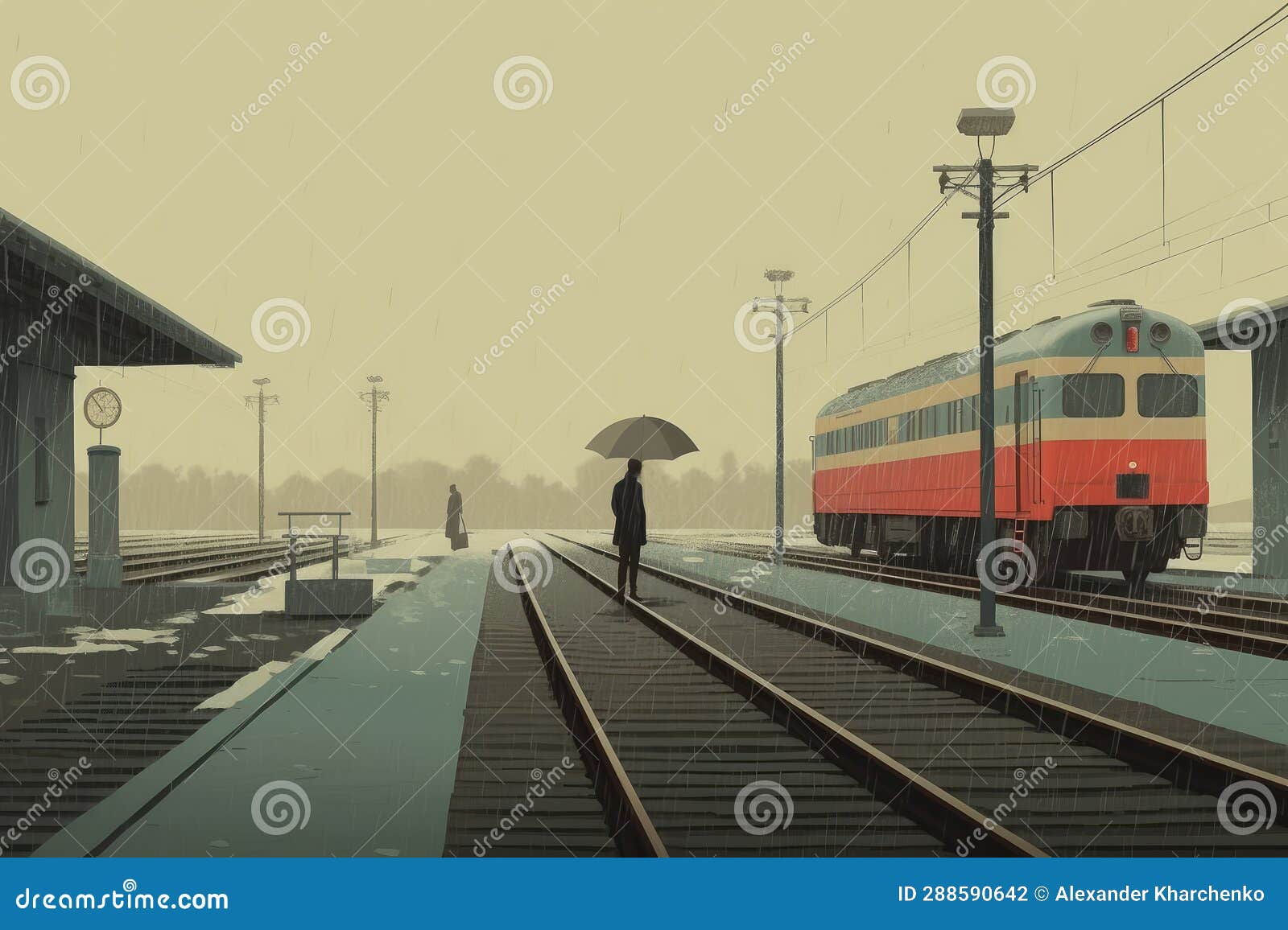 Abstract Passengers Train Station Extreme Closeup. Generative AI Stock ...