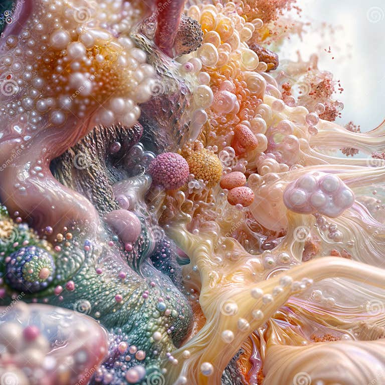 Abstract Pastel Background with Liquid and Bubbly Textures Stock ...