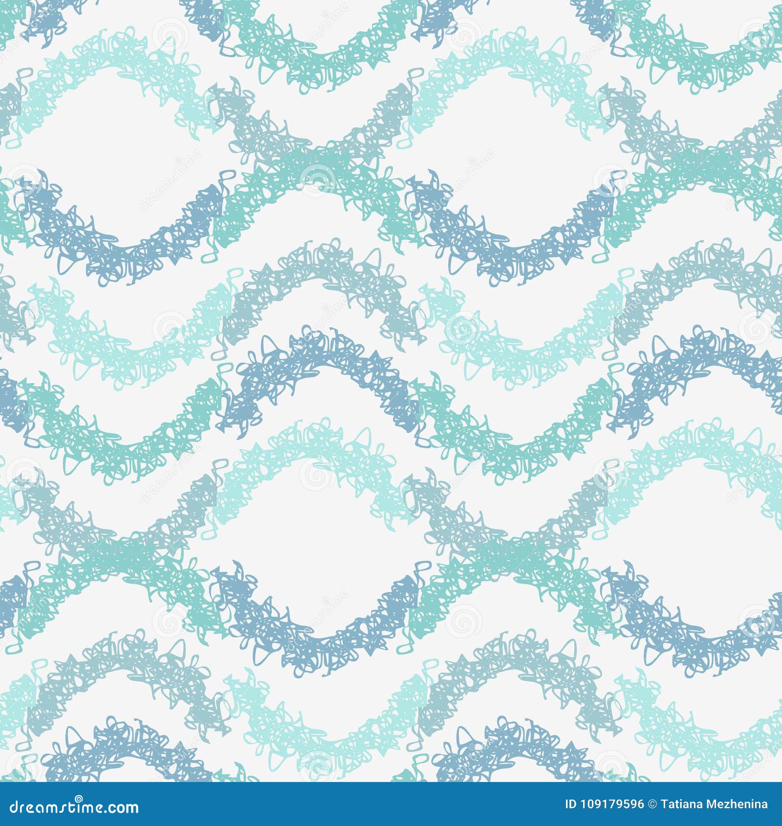 Abstract Pastel Blue Scribble Waves Pattern Stock Illustration ...