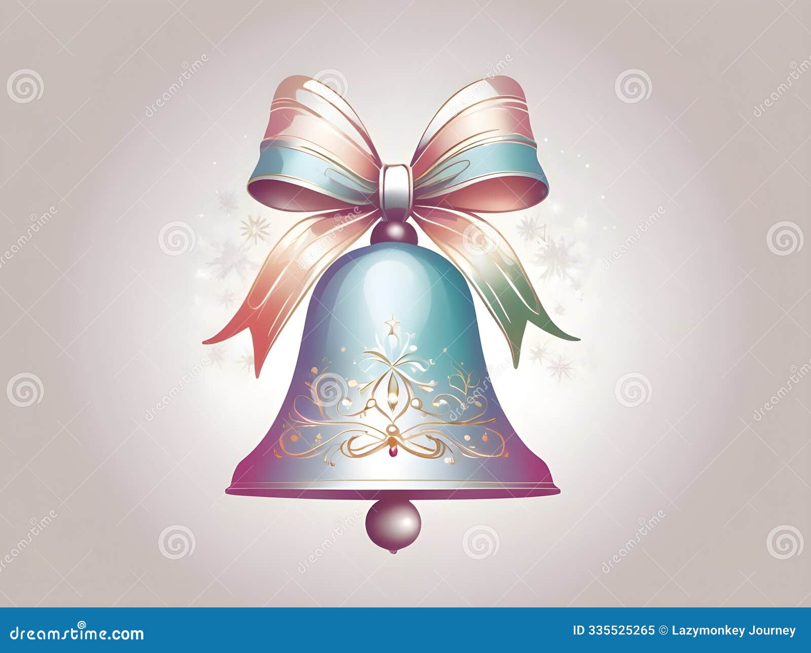 Abstract Pastel Christmas Bell Art on Brown Background Stock ...