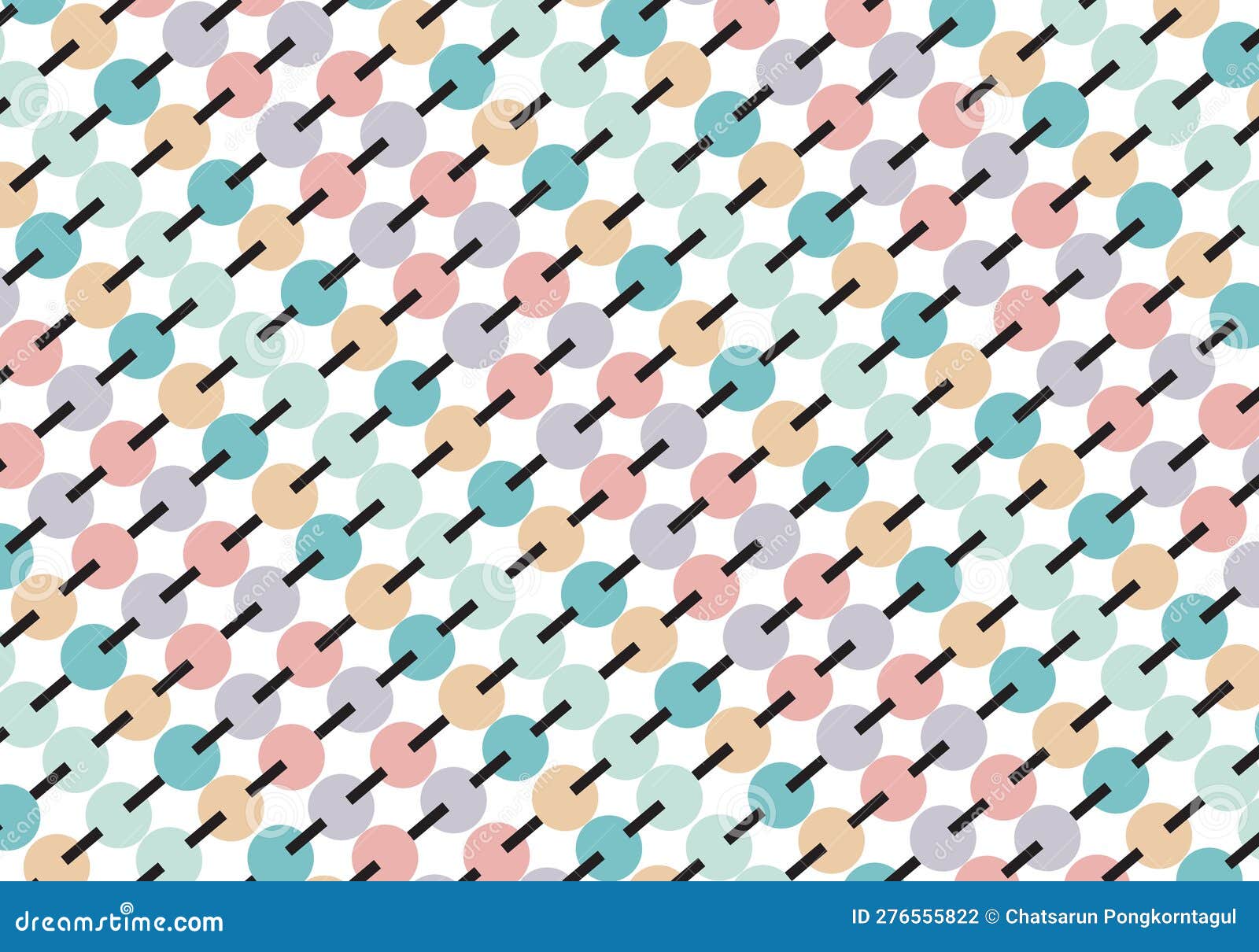 Abstract Pastel Color Circle Lines Link Pattern on White Background ...