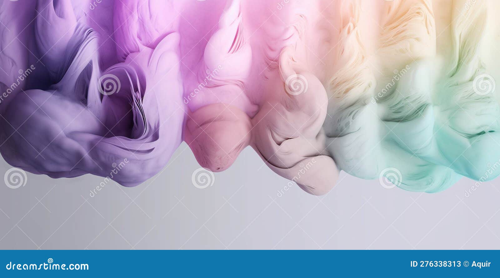 Abstract Pastel Colors 3d Background. 3d Wave Banner. Generative Ai ...