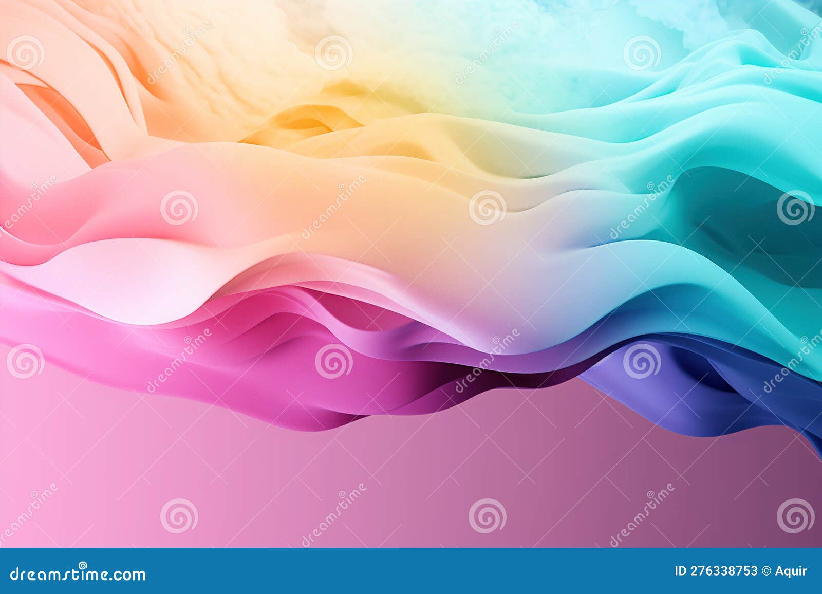 Abstract Pastel Colors 3d Wave Background. Wave Banner. Generative Ai ...